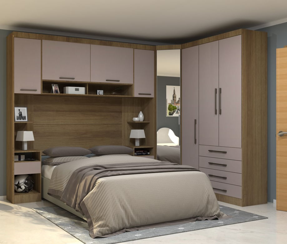 Modulo Guarda Roupa Canto Eucamoveis Paris 1 Porta Com Espelho - Lojas MM