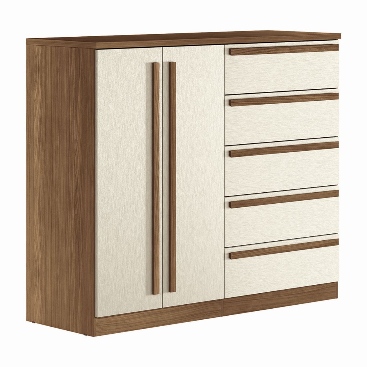 Cômoda 2 Portas 5 Gavetas Málaga Gold Santos Andirá - Lojas MM