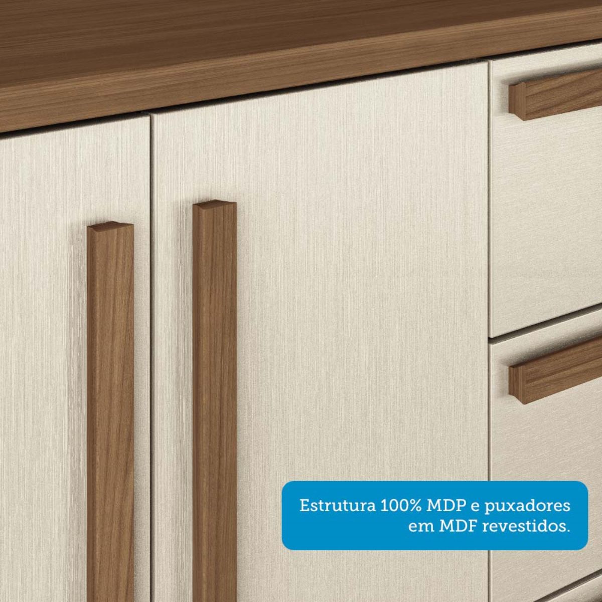 Cômoda 2 Portas 5 Gavetas Málaga Gold Santos Andirá - Lojas MM