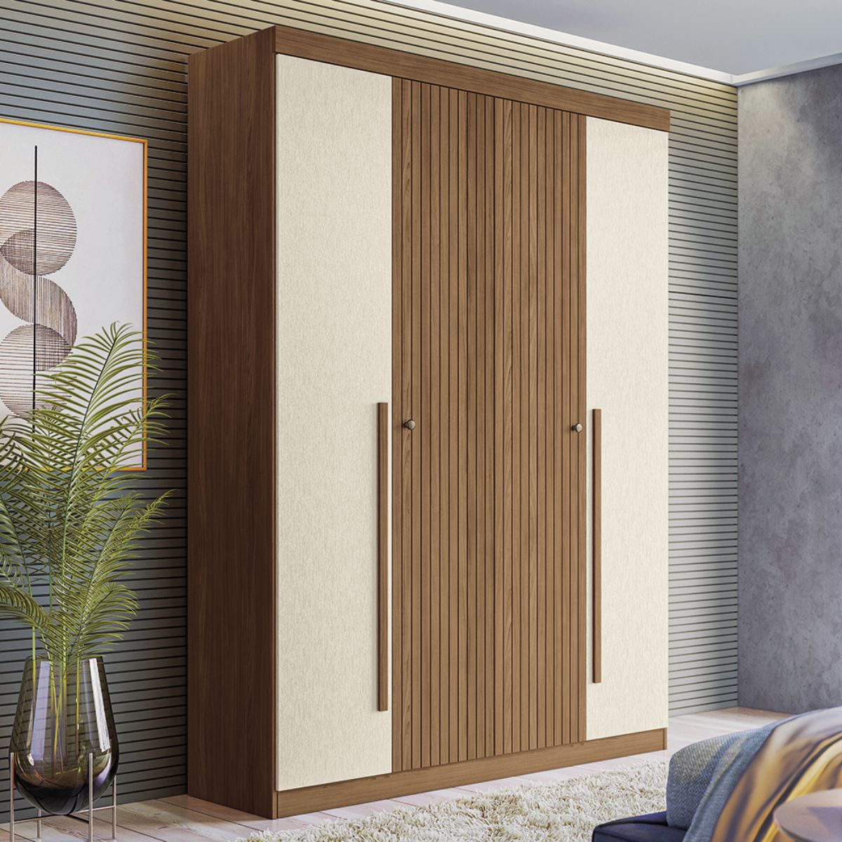 Guarda-Roupa Santos Andirá Flex Buriti Solteiro 4 Portas - Lojas MM