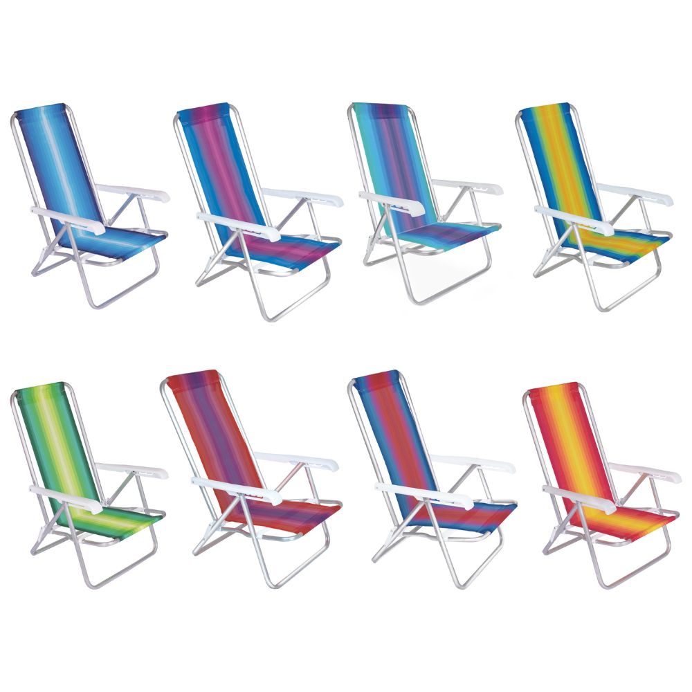 Cadeira de Praia MOR Reclinável Aluminio - Lojas MM