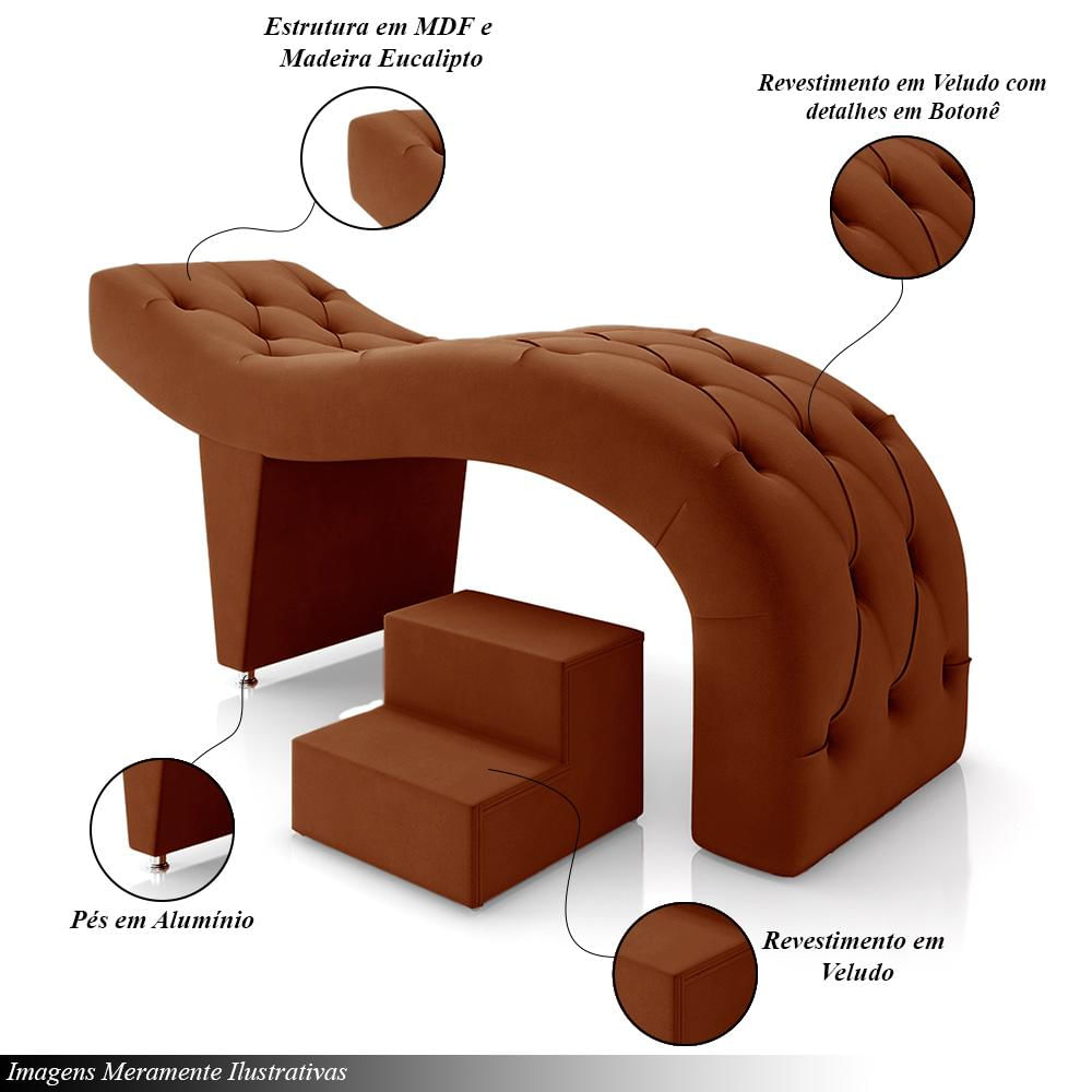Maca de Estética para Massagem Cílios Fixa Lash Estofada com Escada ...